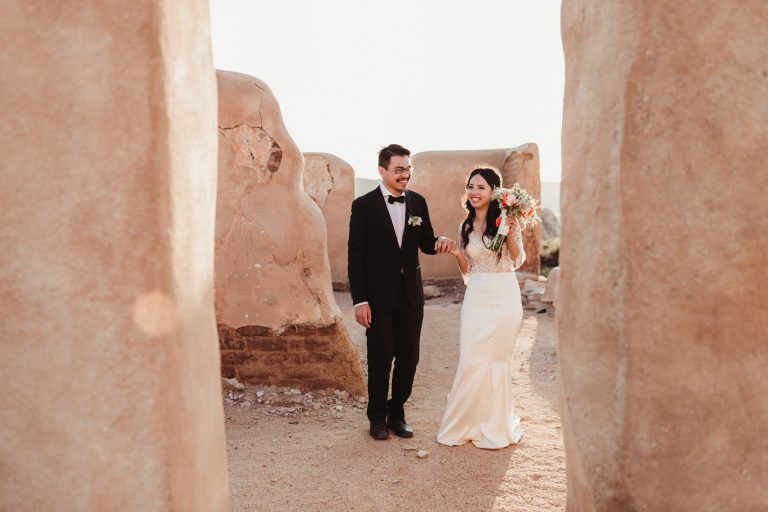 Erin and Wei's Intimate Joshua Tree Elopement at the Ruins